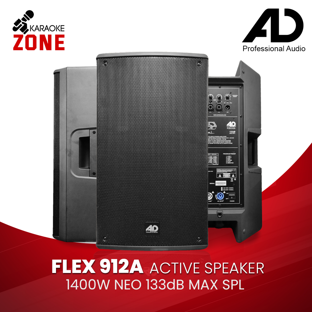 AD FLEX 912A / Professional Active Speaker / 1400W / FIR / 2 Way ...