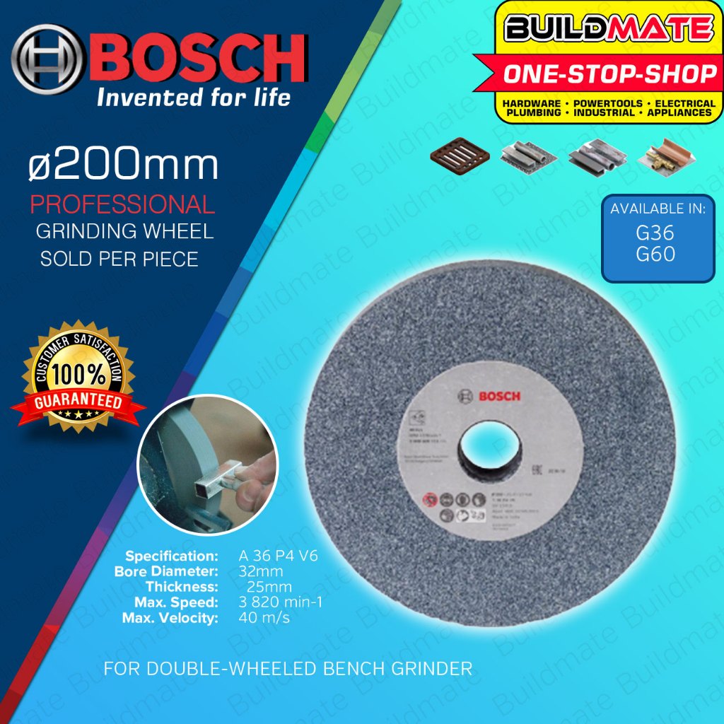 BUILDMATE Bosch 200MM Grinding Wheel Disc for Double-Wheeled Bench ...