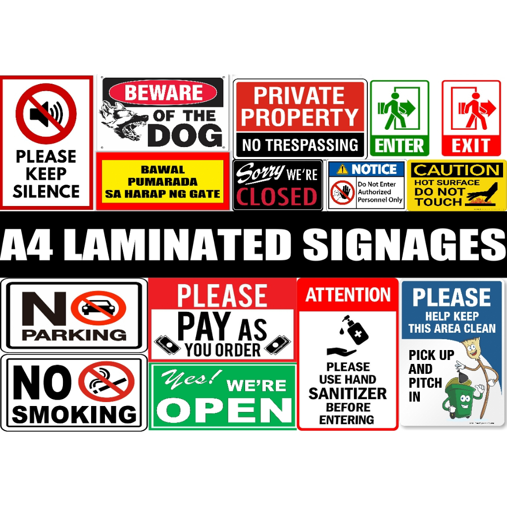 A4 Laminated Signages | Shopee Philippines A4 Laminated Signages | Shopee Philippines
