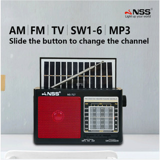 NSS Solar Radio Rechargeable Bluetooth Radio 8 BAND FM/AM/SW BT/USB/TF ...