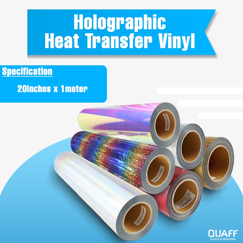 QUAFF Holographic Heat Transfer Vinyl CDH Cuttable Vinyl for T-shirt ...