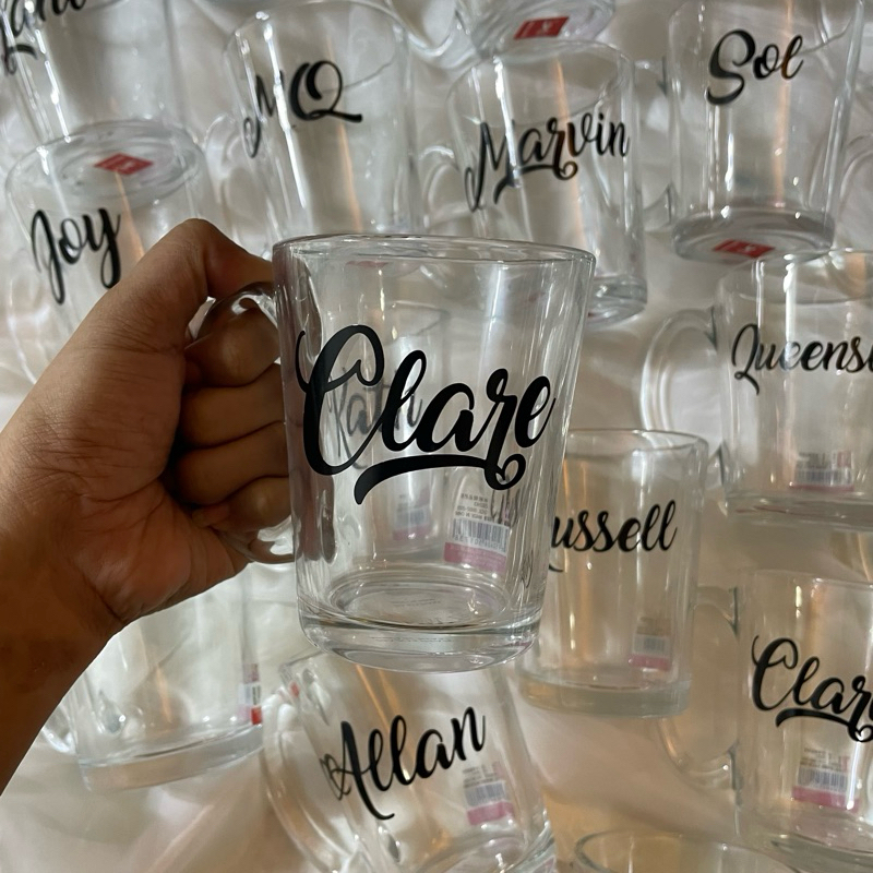Personalized Clear Mug with Lid | Wedding Souvenirs | Corporate Gift ...