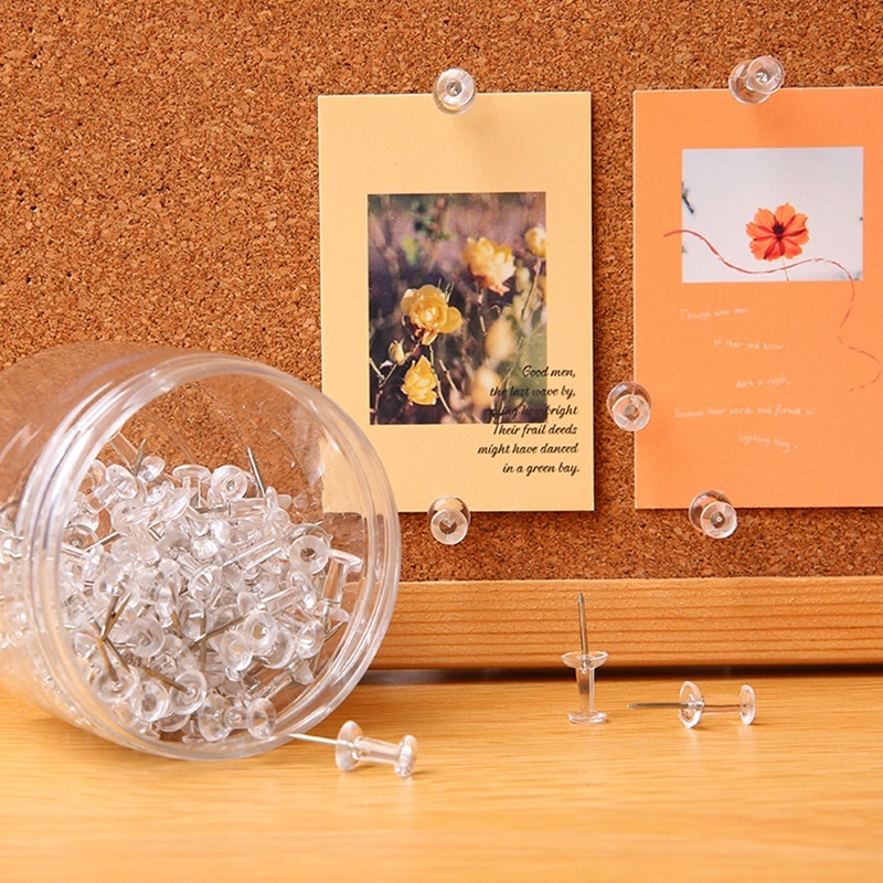 50Pcs Cute Transparent Pushpins Map Board/Poster Board/Photo Wall Deco ...
