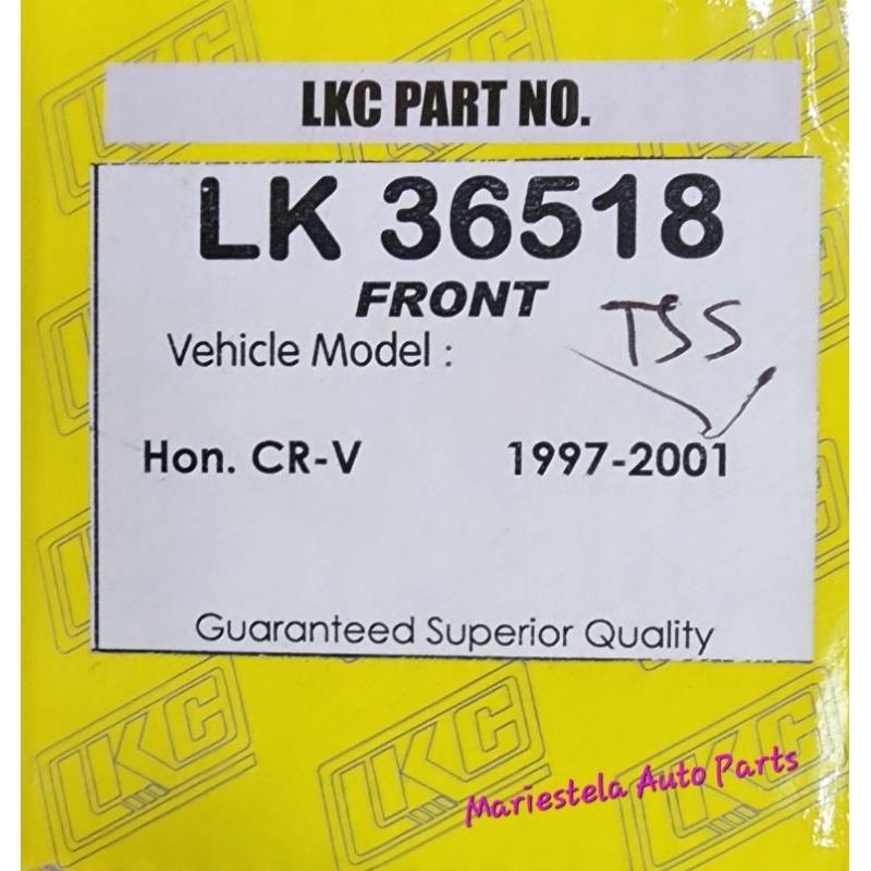 Brake Pad Honda CRV 1997 - 2001 FRONT ( LKC Brand ) | Shopee Philippines