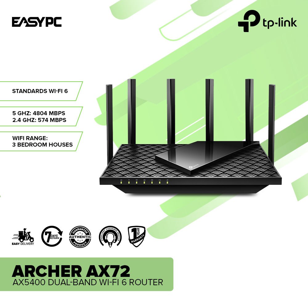 EasyPC| TP-Link Archer AX72 AX5400 Dual Band Wi-Fi 6 Router| Network ...