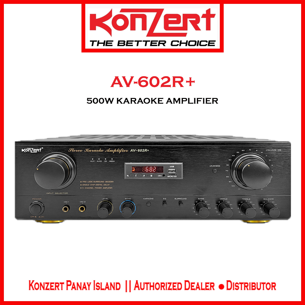 Konzert AV-602R+ 500Wx2 Integrated Amplifier with USD/SD, FM Radio and ...