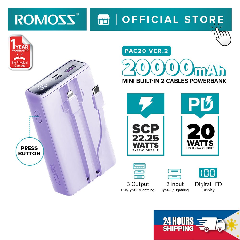 Romoss PAC20 Version 2 20000mah 22.5w Super Fast Charging Power Bank ...
