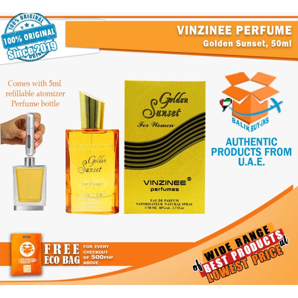 VINZINEE GOLDEN SUNSET, 50ML Oil Based Long lasting perfume for wmen ...