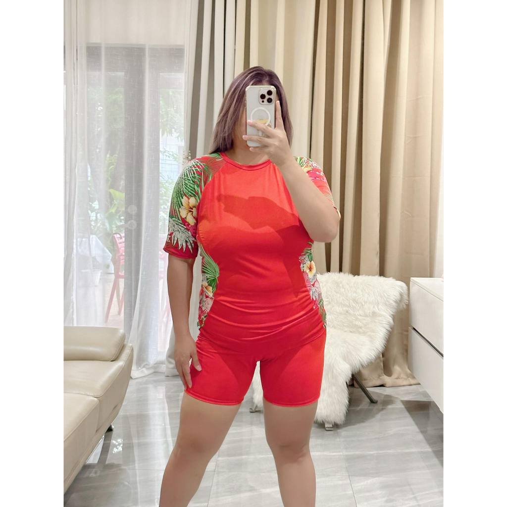 NF - SAVANNAH PLUS SIZE RASHGUARD SWIMSUIT TERNO COORDINATES rash guard ...