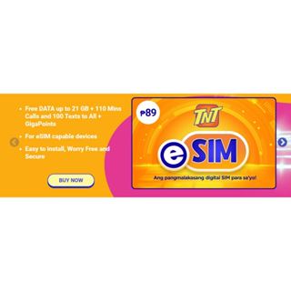 Talk 'N Text Prepaid E-sim (TNT eSim) with free data, call and texts ...