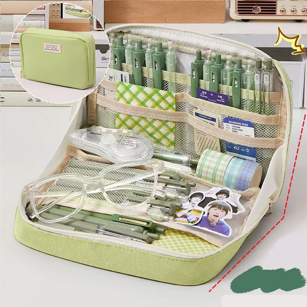 Cute Pencil Case Large Capacity Pencil Bag Pouch Stationery Desk Organizer School Office