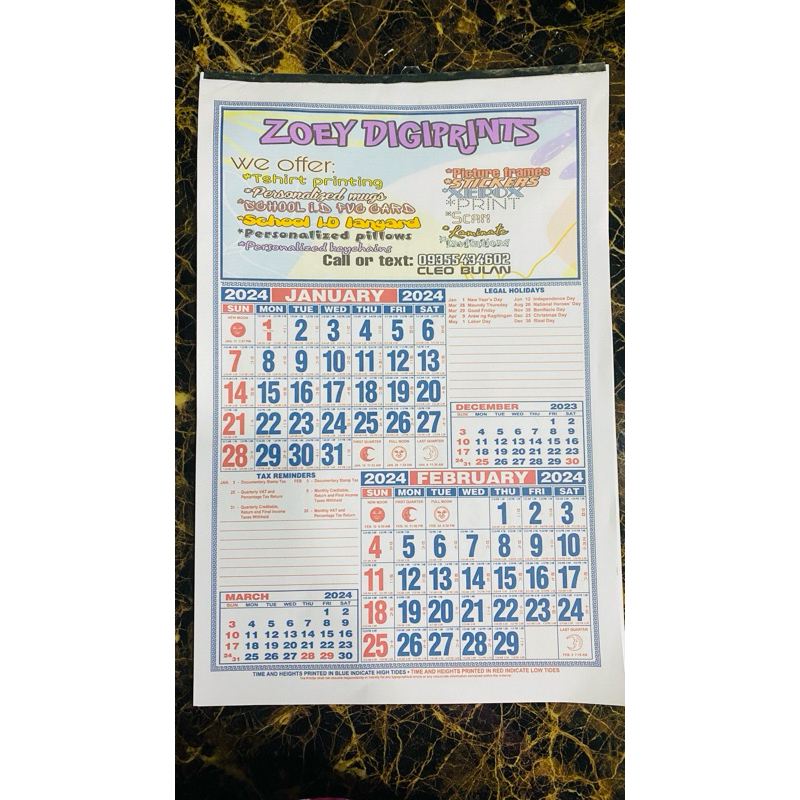 Personalized Calendars 100pcs | Shopee Philippines