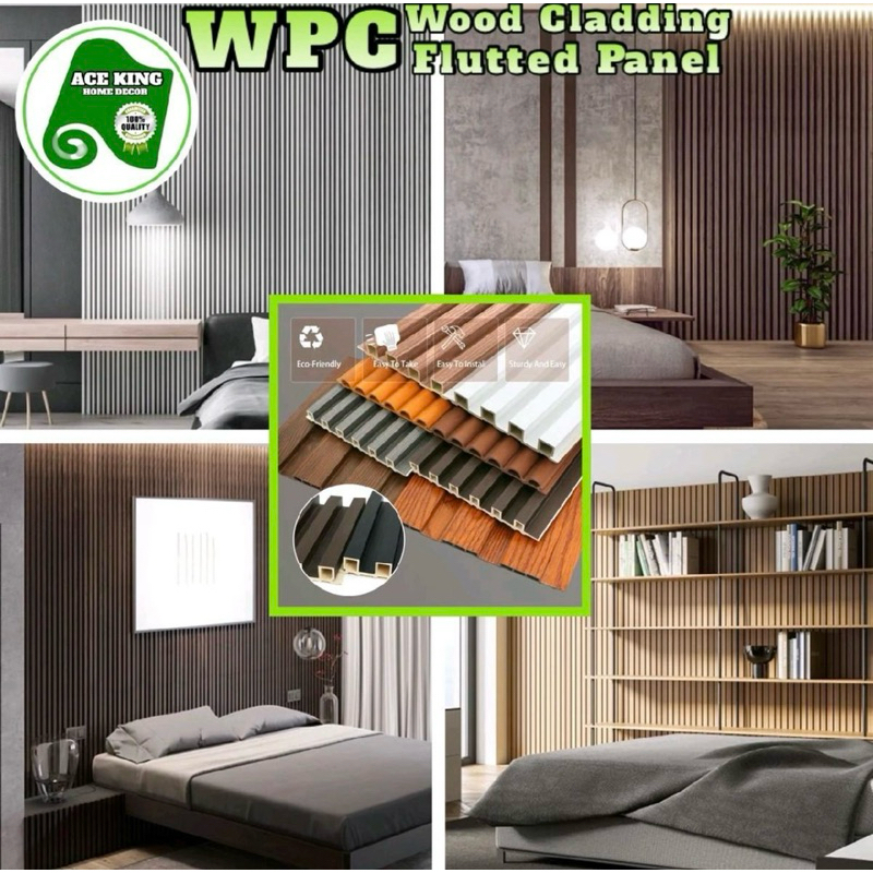 WPC Wood Cladding / Flutted Wall Panel Walldecor Waterproof made with Wood and Plastic ...