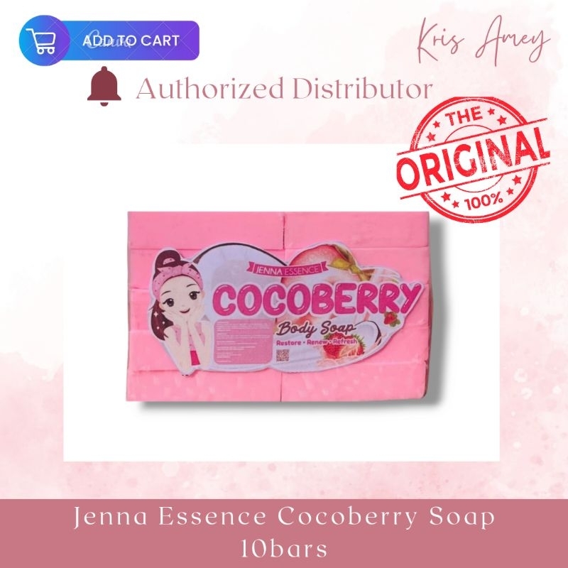 Original Cocoberry Whitening Soap 1Kg 10pcs BAR Cut 1 Pack Jenna ...