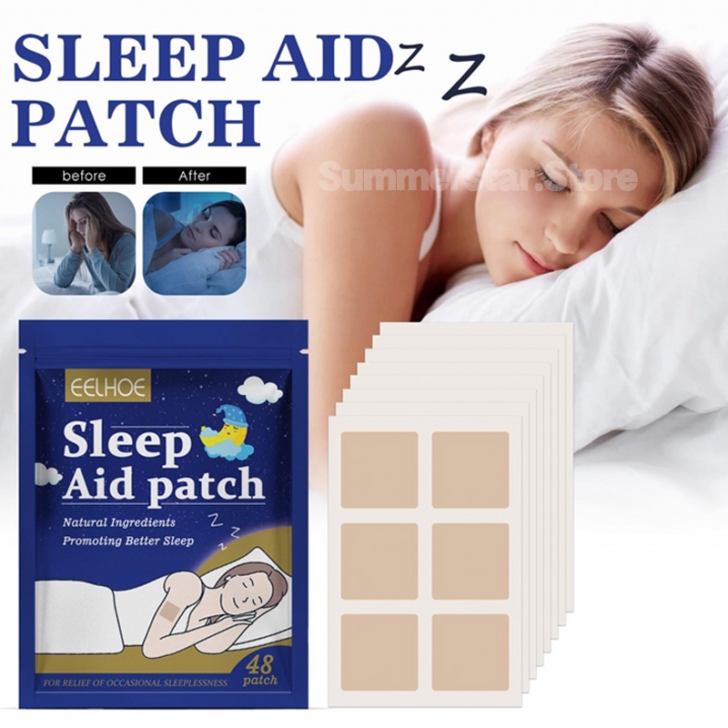 48PCS Sleep Patches Sleep Helper Natural Herbal Plant Sleepy Stickers ...