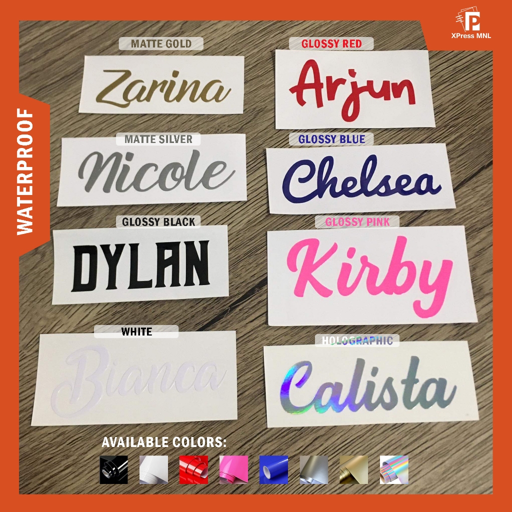 Customize Text Name Cut Out Decal Stickers Waterproof for Motors ...
