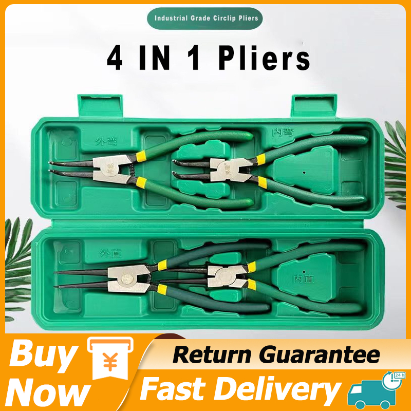 7inch 4in1 Circlip Pliers Multi-function Retaining Ring Pliers Snap ...