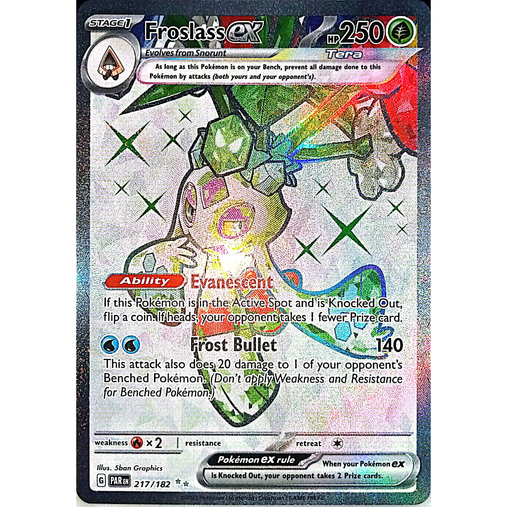 Pokemon TCG Froslass EX 217/182 Paradox Rift Shiny Holo Double Rare ...