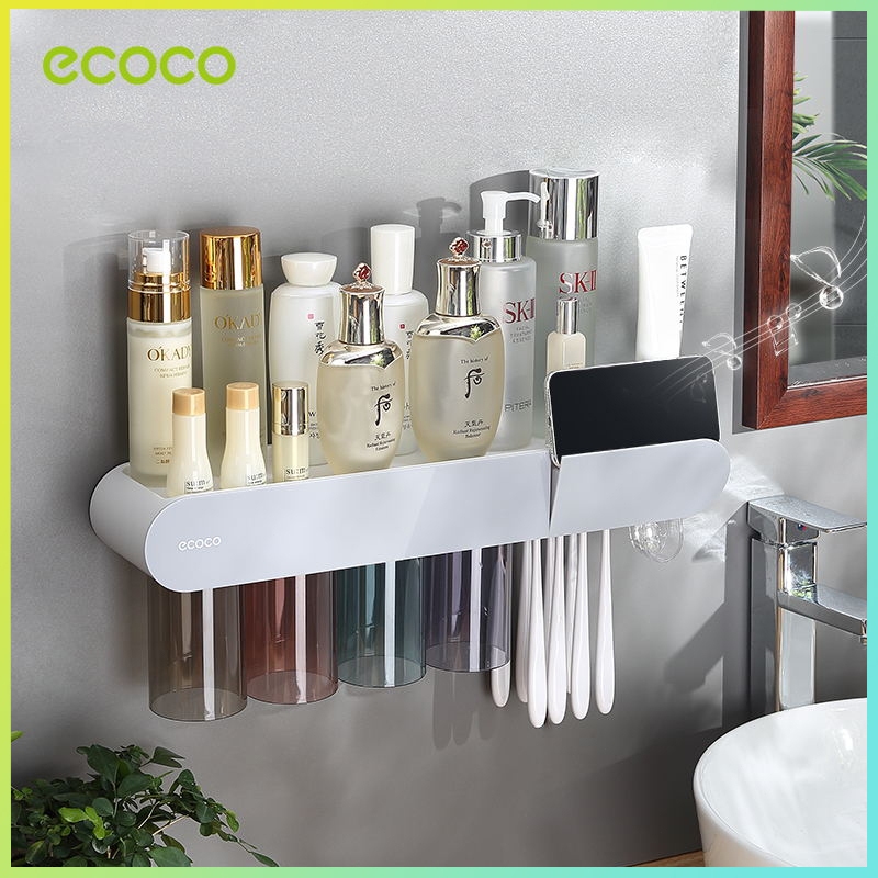 Ecoco Toothbrush holder Perforation-free wall-mounted toothbrush cup ...