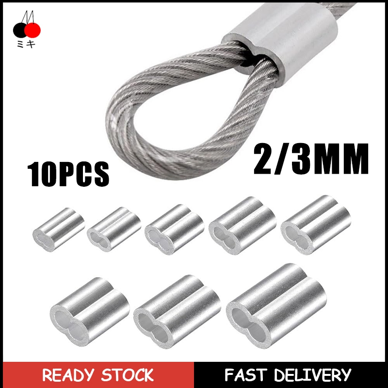 2-3mm 8 Type Aluminum Crimp Sleeve 10pcs Double Hole Cable Crimp Sleeve ...