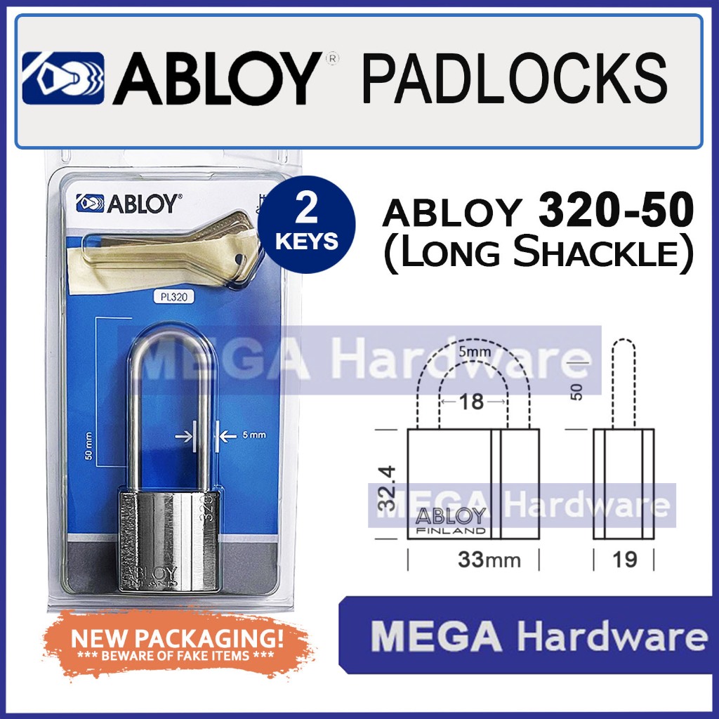 Abloy Original Padlock Heavy Duty PL330/50 or PL 330/25 or PL341/50 or ...