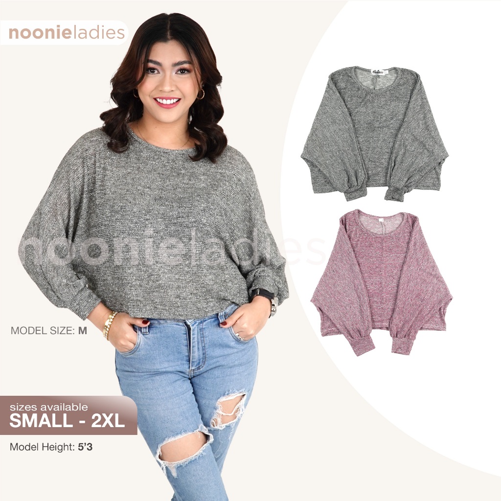 Noonie Ladies - Dolman Pullover Loose Sweater (S-3XL)- Cropped Boxy ...