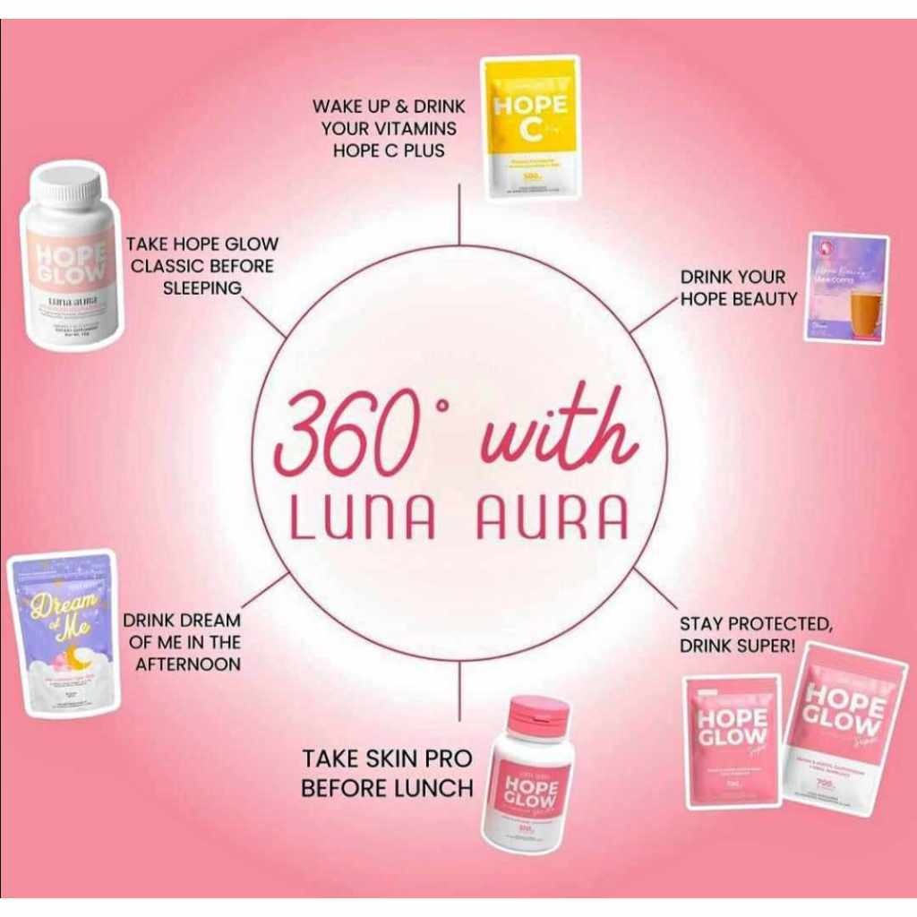 HOPE GLOW ADVANCE GLUTATHIONE LUNA AURA WHITENING, HOPE GLOW SUPER AND ...