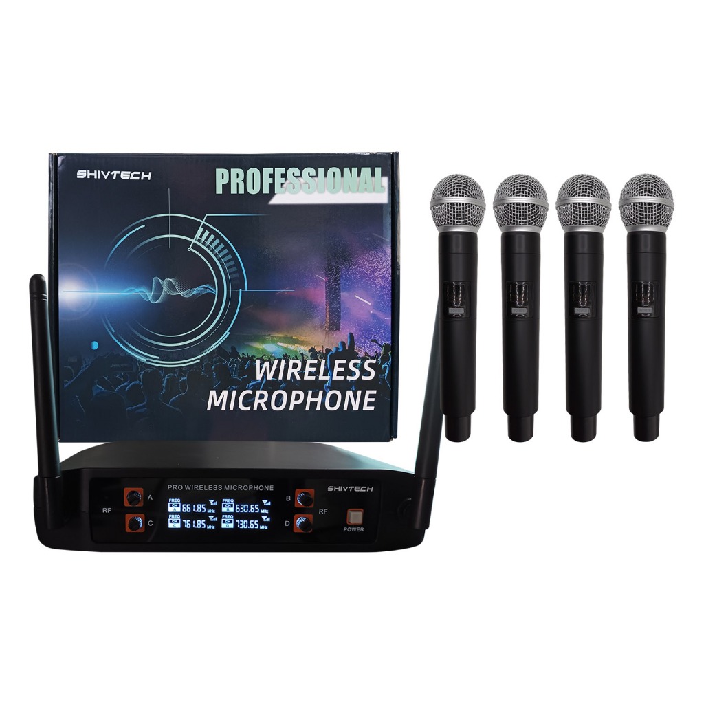 Shivtech Quadro Wireless Microphone 4 PCS Wireless Microphone (COD ...