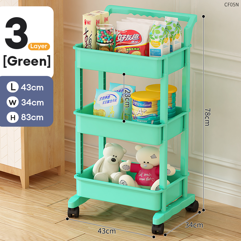 Trolley Cart Kids Toy Storage Rack Bedroom Organizer Rack Multi ...