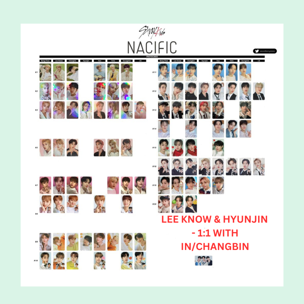 Stray Kids Nacific Bangchan Lee Know Hyunjin Han Felix Seungmin IN Photocard ID Photo Griptok ...