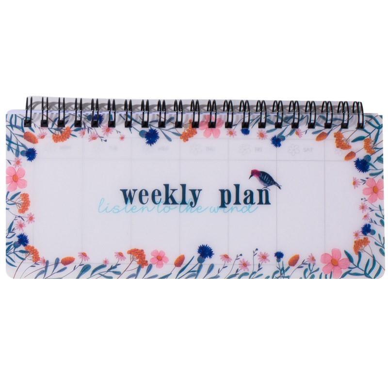 Tearable weekly plan schedule book student portable coil flip-up ...