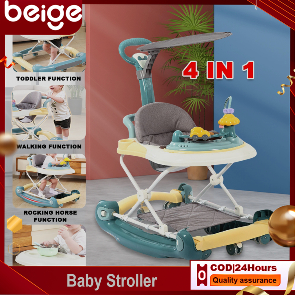 Baby walker children's foldable pusher four in one stroller | Shopee ...