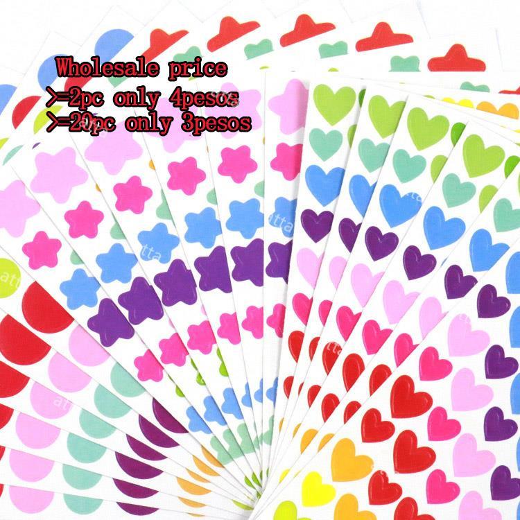 1Sheets Colorful Love Pentagram Circle Stickers Student DIY Journal ...