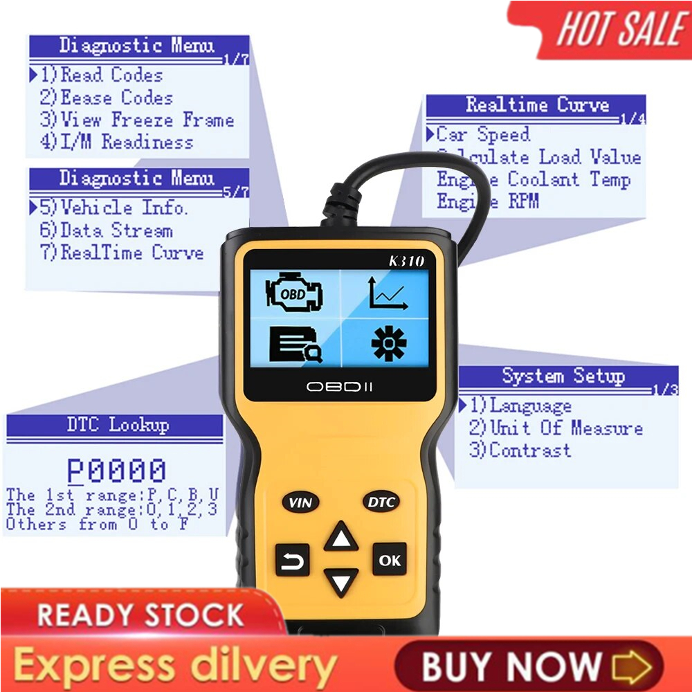 OBD Car Diagnostic Scanner Engine Fault Code Reader Detector Auto ...