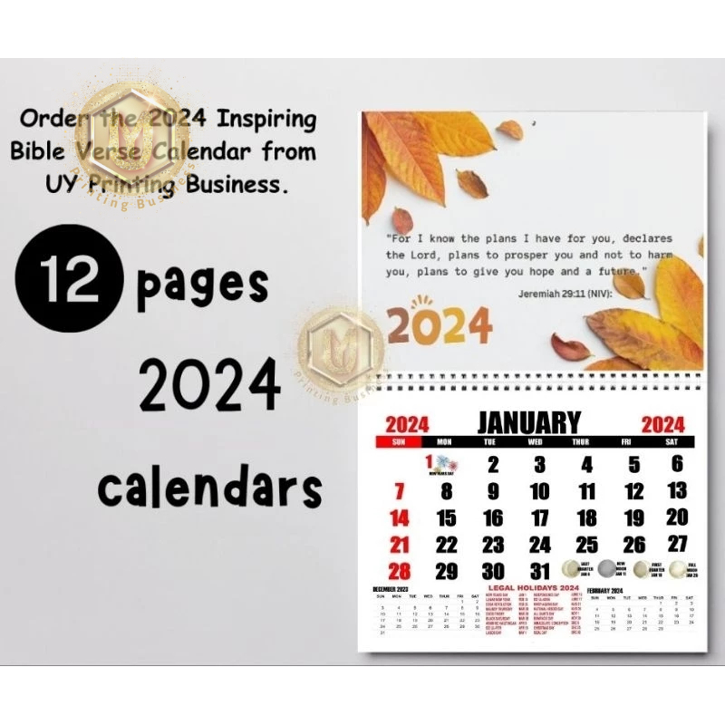 pvc or laminated 2024 calendar cheapest | Shopee Philippines