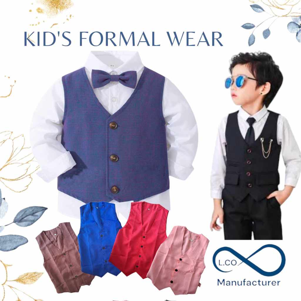 tin vest FORMAL WEAR FOR KIDS/ 3PCS IN 1SET | Shopee Philippines