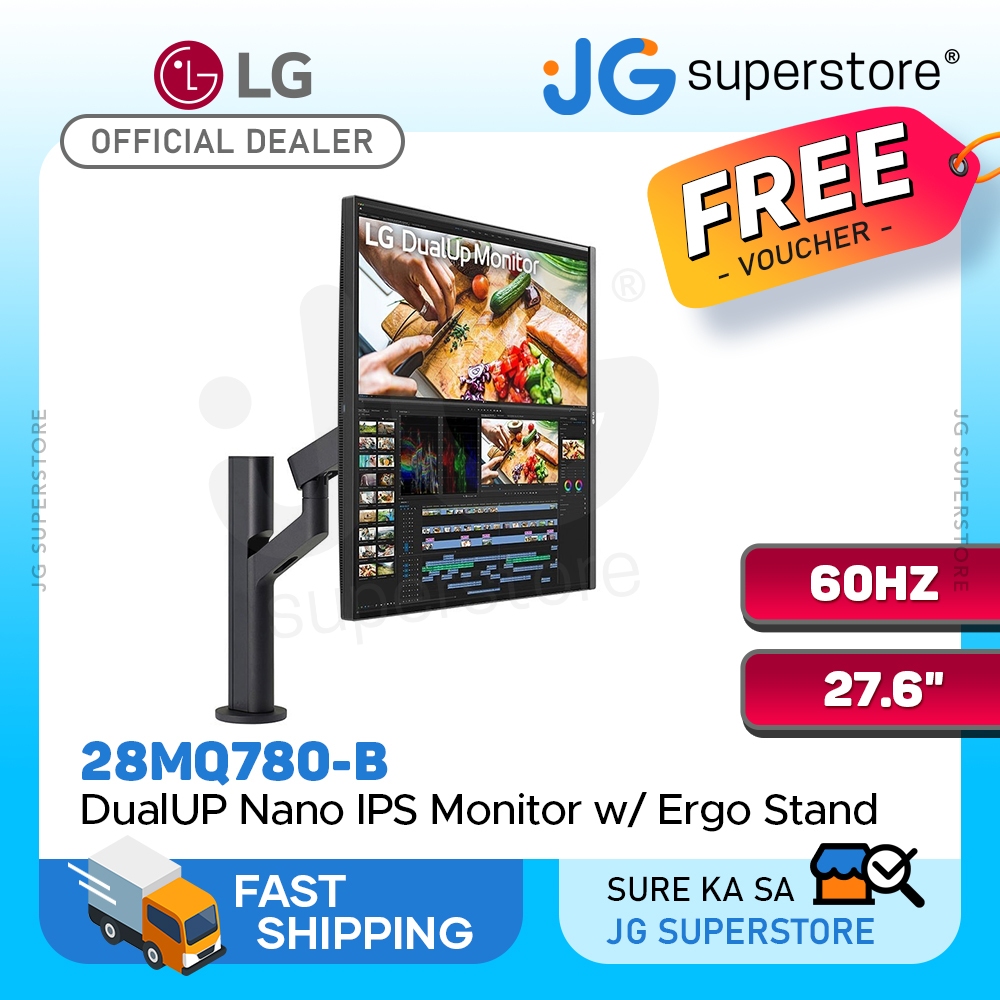 LG 28MQ780-B 27.6" Nano IPS 60Hz QHD HDR DualUp Monitor with Ergo Stand ...