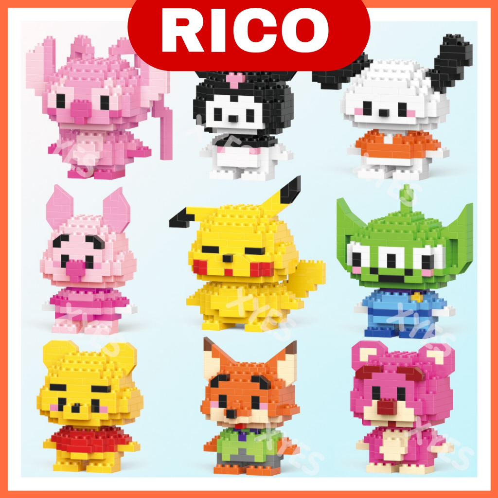 RICO Various 3D cute Cartoon animal building block toy gift | Shopee ...