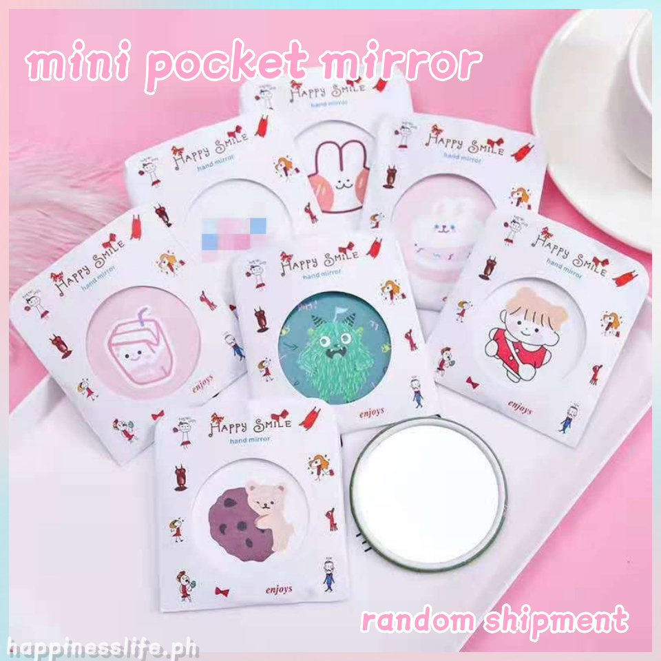1PC COD Kawaii Mini Pocket Mirror Cute Cartoon Portable Circular Small ...