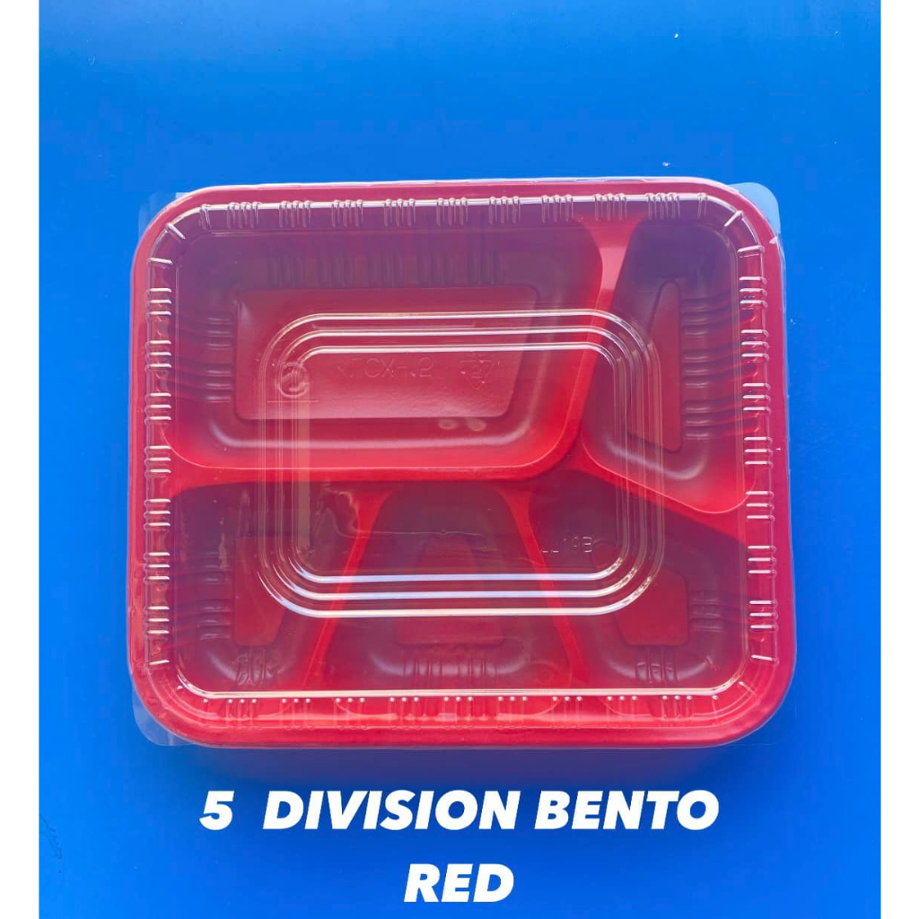 (100pcs) RED BENTO BOX WITH LIDS 1 2 3 4 5 Divisions | Shopee Philippines