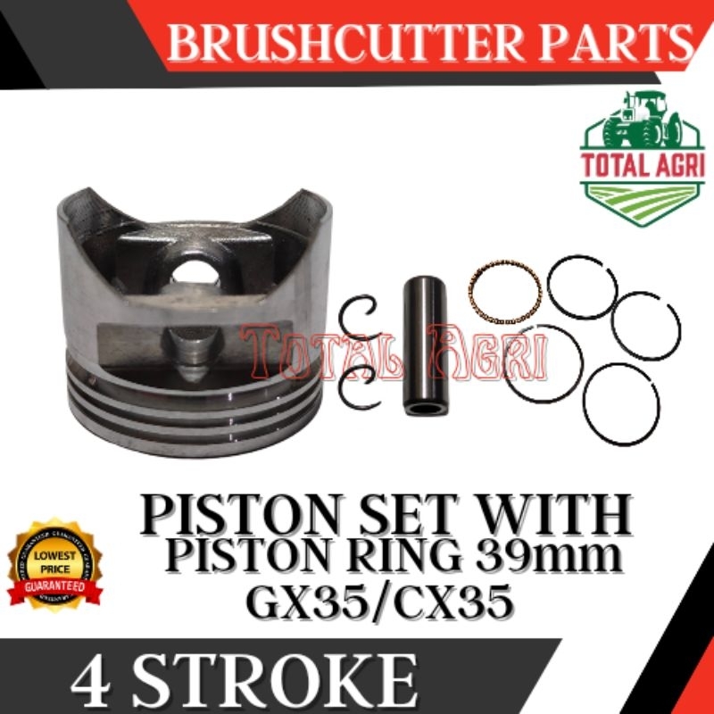 Assembly Piston Set With Pin/Lock and Piston Ring 39mm 4 Stroke Grass ...