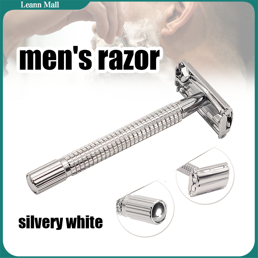 Silver Stainless Steel Manual Men Razor Safety Beard Trimmer Shaver ...