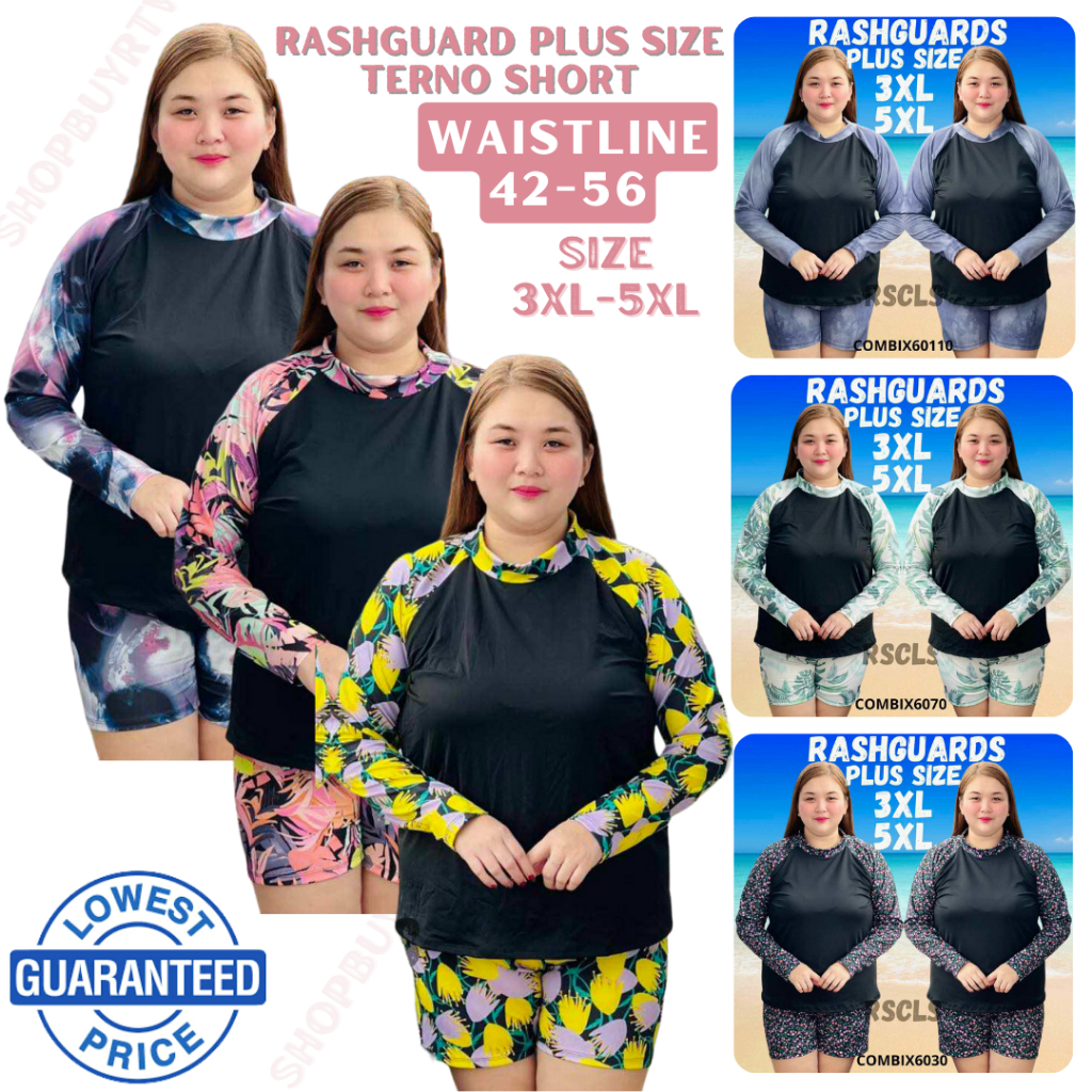 COD PLUS SIZE RASHGUARD TERNO RUSH GUARD SWIMMING ATTIRE FOR WOMEN PLUS ...