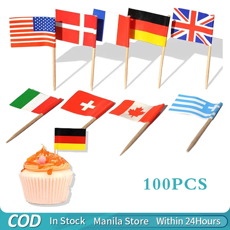 100pcs Different Countries Toothpick Flag Toothpick Flags Decorations ...
