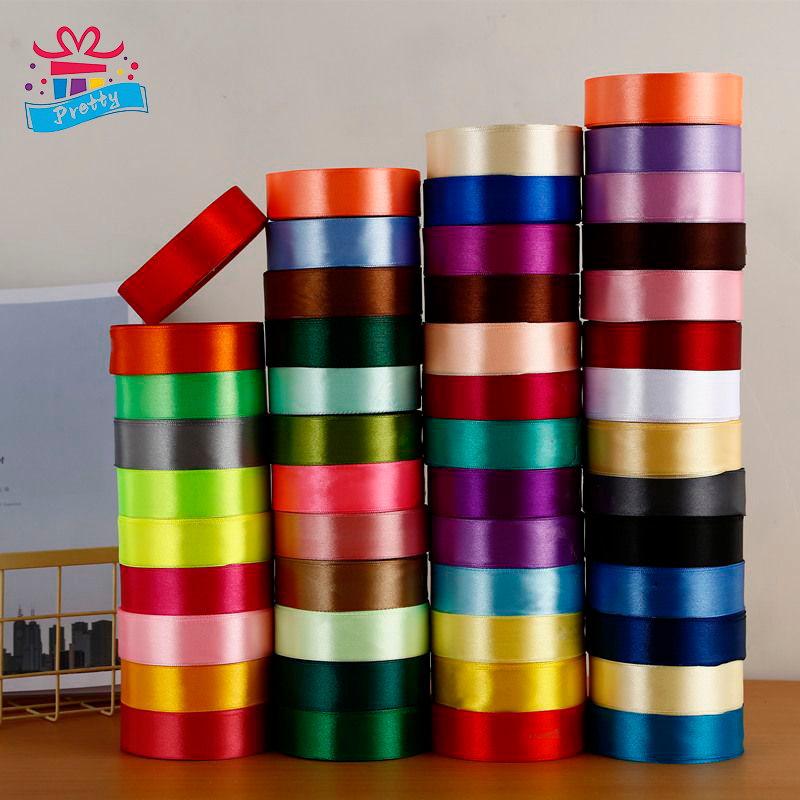 (25 yards/roll) 2.5cm Satin Ribbon Roll Gift Packaging Ribbon Flower ...