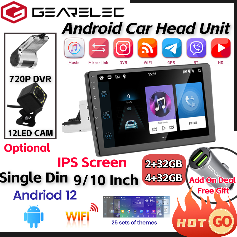 Gearelec 1 Din Android Car Stereo With Bluetooth Gps Fm Car Touch