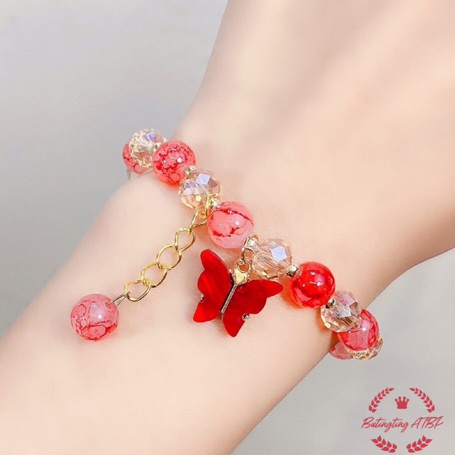 New colorful crystal bracelet elegant butterfly | Shopee Philippines