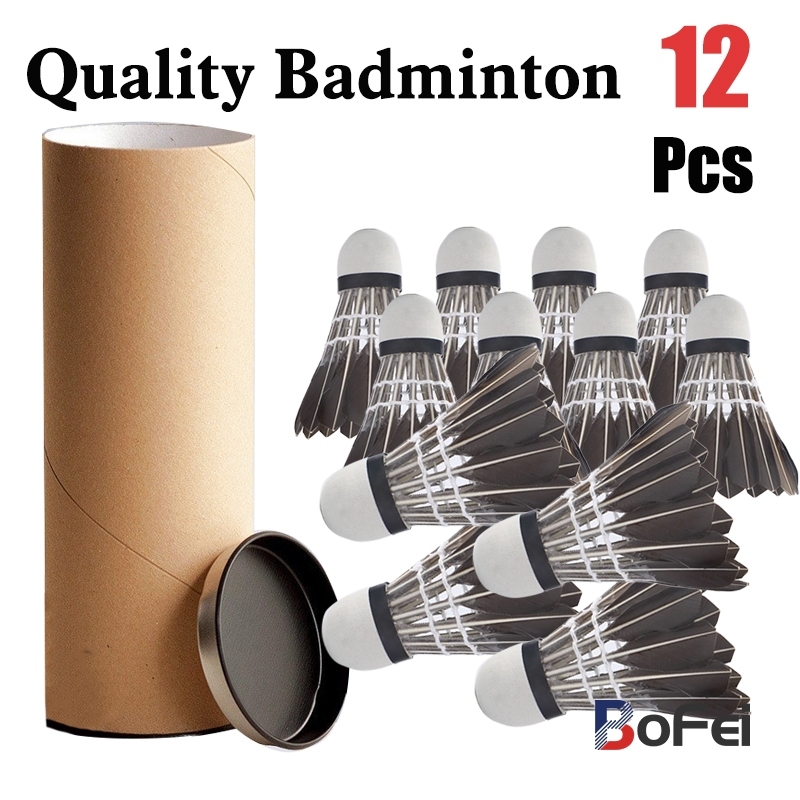 BOFEI Feather Shuttlecock For Badminton Training 3Pcs/6Pcs /12Pcs White ...