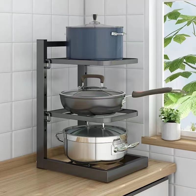 Pot Rack Kitchen shelf storage Kitchen Organizer stainless steel 3 ...