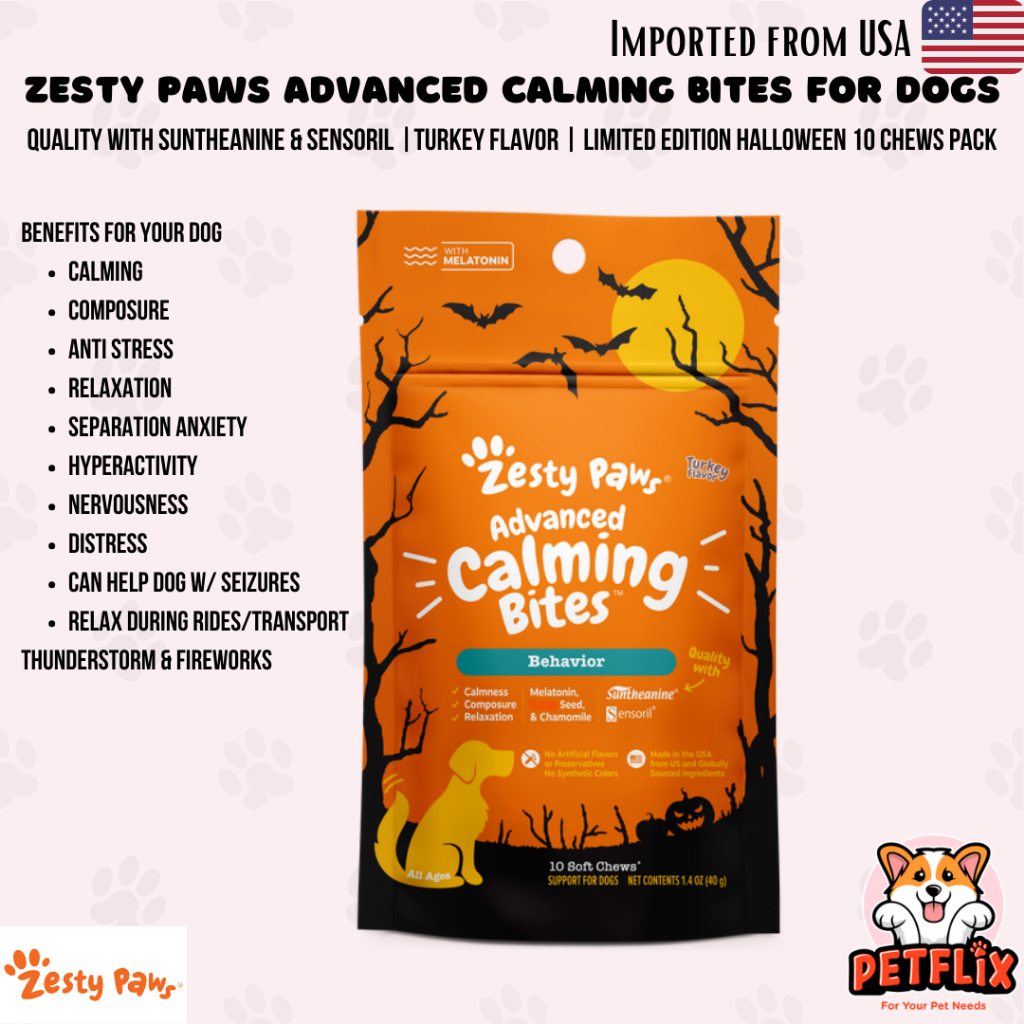 Zesty Paws Advanced Calming Bites with Melatonin For Dogs Turkey 10ct ...